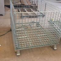 China Medium Duty Foldable Stackable Large Wire Mesh Container Rust Resistant 500-1000KG Capacity for sale