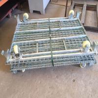 China Medium Duty Foldable Stackable Large Wire Mesh Container Rust Resistant 500-1000KG Capacity for sale