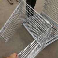China Medium Duty Foldable Stackable Large Wire Mesh Container Rust Resistant 500-1000KG Capacity for sale