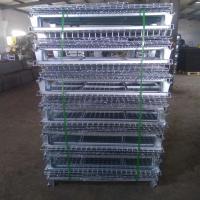 China Heavy Duty Collapsible Wire Mesh Cages Foldable Structure With Caster Wheels for sale