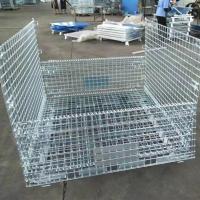 China Heavy Duty Collapsible Wire Mesh Cages Foldable Structure With Caster Wheels for sale