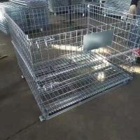 China Heavy Duty Collapsible Wire Mesh Cages Foldable Structure With Caster Wheels for sale