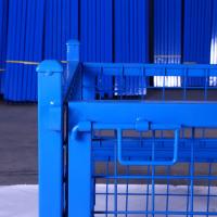 China Customized Folding  Metal Pallet Box Grid Material Box For Warehouse Storage for sale