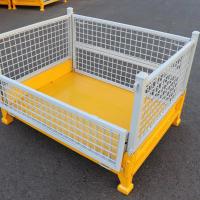 China Customized Folding  Metal Pallet Box Grid Material Box For Warehouse Storage for sale