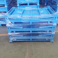 China Foldable Steel Pallet Box with High Load Capacity and Stackable Design for Industrial Storage for sale