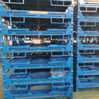 China Customized Grid Material Box  For Industry Parts  Stacking Folding Collapsible Storage Mesh Bin for sale