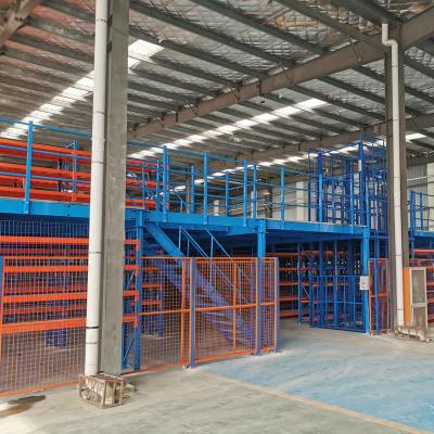 China Heavy Duty Mezzanine Rack with 300-1000kg Load Capacity and  Customizable Warehouse Storage for sale