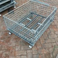 China Customized Collapsible Foldable Stackable Wire Mesh Container Warehouse Storage Cage Sale For for sale