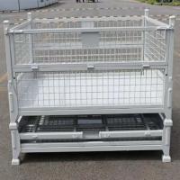 China Grid Material Box Metal Turnover Box For Warehouse Storage Metal Mesh Container for sale