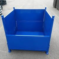 China Customized Metal Pallet Bins Foldable Stackable Metal Pallet Box Storage Cage For Warehouse Storage for sale