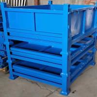 China Customized Metal Pallet Bins Foldable Stackable Metal Pallet Box Storage Cage For Warehouse Storage for sale