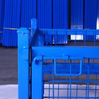 China Grid Material Box Metal Turnover Box For Warehouse Storage Metal Mesh Container for sale