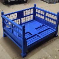 China Grid Material Box Metal Turnover Box For Warehouse Storage Metal Mesh Container for sale