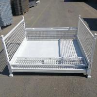 China Customized Steel Stackable And Foldable Metal Pallet Box Warehouse Storage Cage for sale