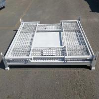 China Customized Steel Stackable And Foldable Metal Pallet Box Warehouse Storage Cage for sale