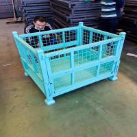 China Customized Foldable Metal Pallet Box And  Stackable Storage Cage Industry Parts Warehouse Storage for sale