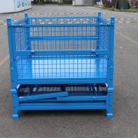 China Customized Foldable Metal Pallet Box And  Stackable Storage Cage Industry Parts Warehouse Storage for sale