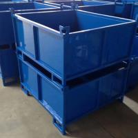 China Foldable Design High Load Capacity Stackable Metal Pallet Box for Warehouse Storage for sale