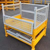 China CHINA Foldable Design Metal Pallet Box  Stackable Steel Storage Cage  Storage Mesh Bins for sale