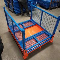 China CHINA Foldable Design Metal Pallet Box  Stackable Steel Storage Cage  Storage Mesh Bins for sale