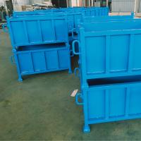 China Steel Material Metal Pallet Box Heavy Duty Collapsible Folding Stackable  Material Box for sale