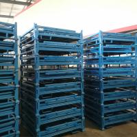 China Customized storage mesh bins Warehouse storage pallet box Metal  Material Box Factory for sale
