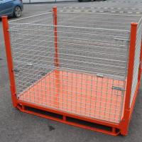 China Steel Mesh Storage Bin With Foldable Design Heavy Duty Capacity For Warehouse Storage Industrial Wire Mesh Containers for sale