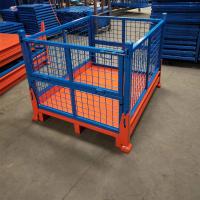 China Customized storage mesh bins Warehouse storage pallet box Metal  Material Box Factory for sale