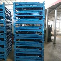 China Warehouse Storage Metal Pallet Cage Stacking Folding Steel Container Industrial Storage Box for sale