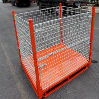 China Customized Mesh Plate Grid Material Box  Metal Pallet Box For Industrial Storage for sale