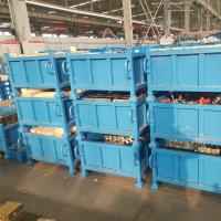 China Custom Design Fold Metal Wire Mesh Storage Cage Container Steel Pallet Box For Sale for sale