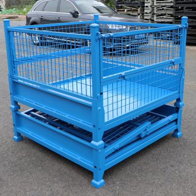 China Stackable Pallet Boxes Warehouse Storage Pallet Box Metal Pallet Box  For Industry Parts for sale