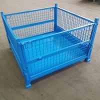 China Customized Metal Pallet Box Foldable Steel  Storage Grid Material Box For Sale for sale