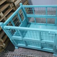 China Scollapsible Wire Container Storage Pallet Box Heavy Duty Storage Cage Metal Pallet Box Factory Direct Sale for sale
