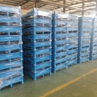 China Scollapsible Wire Container Storage Pallet Box Heavy Duty Storage Cage Metal Pallet Box Factory Direct Sale for sale