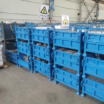 China Scollapsible Wire Container Storage Pallet Box Heavy Duty Storage Cage Metal Pallet Box Factory Direct Sale for sale