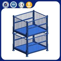 China Custom Color Steel Wire Mesh Container 1×0.8×0.84m Metal Storage Stacking Container for sale