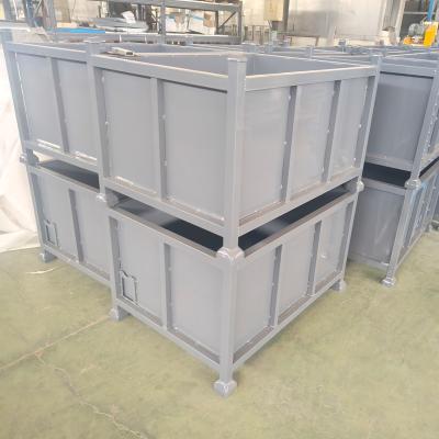 China Customizable Heavy Duty Warehouse Storage Pallet Box  Industrial Container metal turnover box for sale