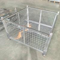 China Customized Folding  Metal Pallet Box Grid Material Box For Warehouse Storage for sale