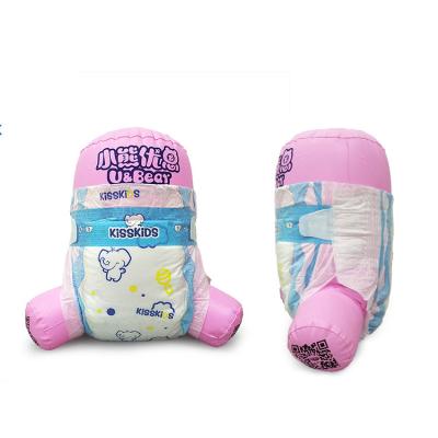 China Sumitomo SAP Nonwoven Widen Hug Elastic Waistband Soft Baby Diaper for sale