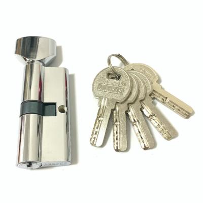 China Silver Single Cylinder Lock 70mm Lock Cylinder With Brass Pins Or Iron Pins for sale