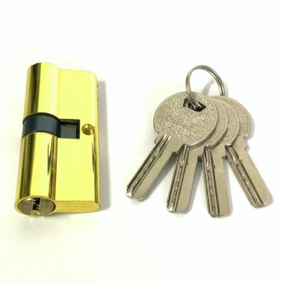 China Customized 70mm Cylinder Lock Golden Key Cylinder Lock for sale