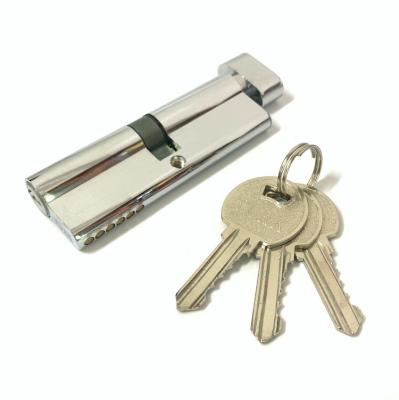 China Silver Single Sided Cylinder Lock 90mm Cylinder Lock With Keys for sale
