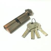 China 90mm Zinc Brass Cylinder Single Open Euro Profile Lock With Brass Or Iorn  Key for sale