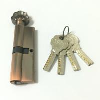 China 90mm Zinc Brass Cylinder Single Open Euro Profile Lock With Brass Or Iorn  Key for sale