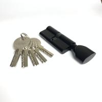 China 70mm Zinc Brass Cylinder Single Open Cylinder Door Lock Black With Solid Zinc Core for sale
