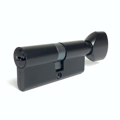 China 70mm Zinc Brass Cylinder Single Open Cylinder Door Lock Black With Solid Zinc Core for sale