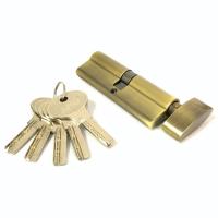 China Customized Antique Brass Cylinder Lock Single Open Cylinder Profile Lock 90mm for sale