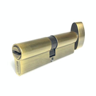 China Customized Antique Brass Cylinder Lock Single Open Cylinder Profile Lock 90mm for sale