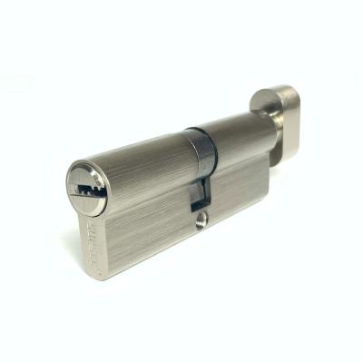 China 80mm Knob Cylinder Lock Custom Size Single Thumbturn Cylinder Silver for sale